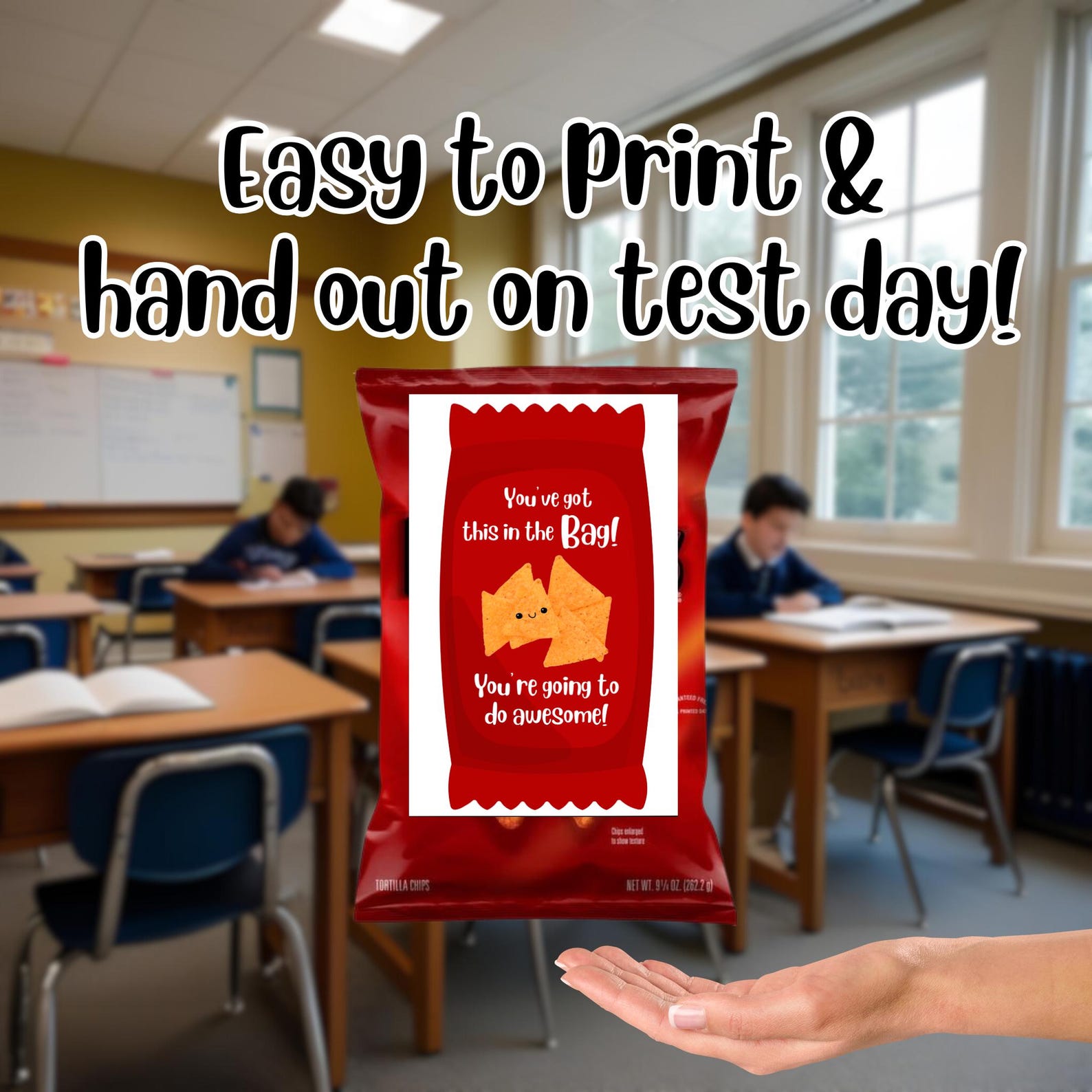 Testing Day Snack Tag, Classroom Treat Tag, Nacho Cheese Chips, Chip ...