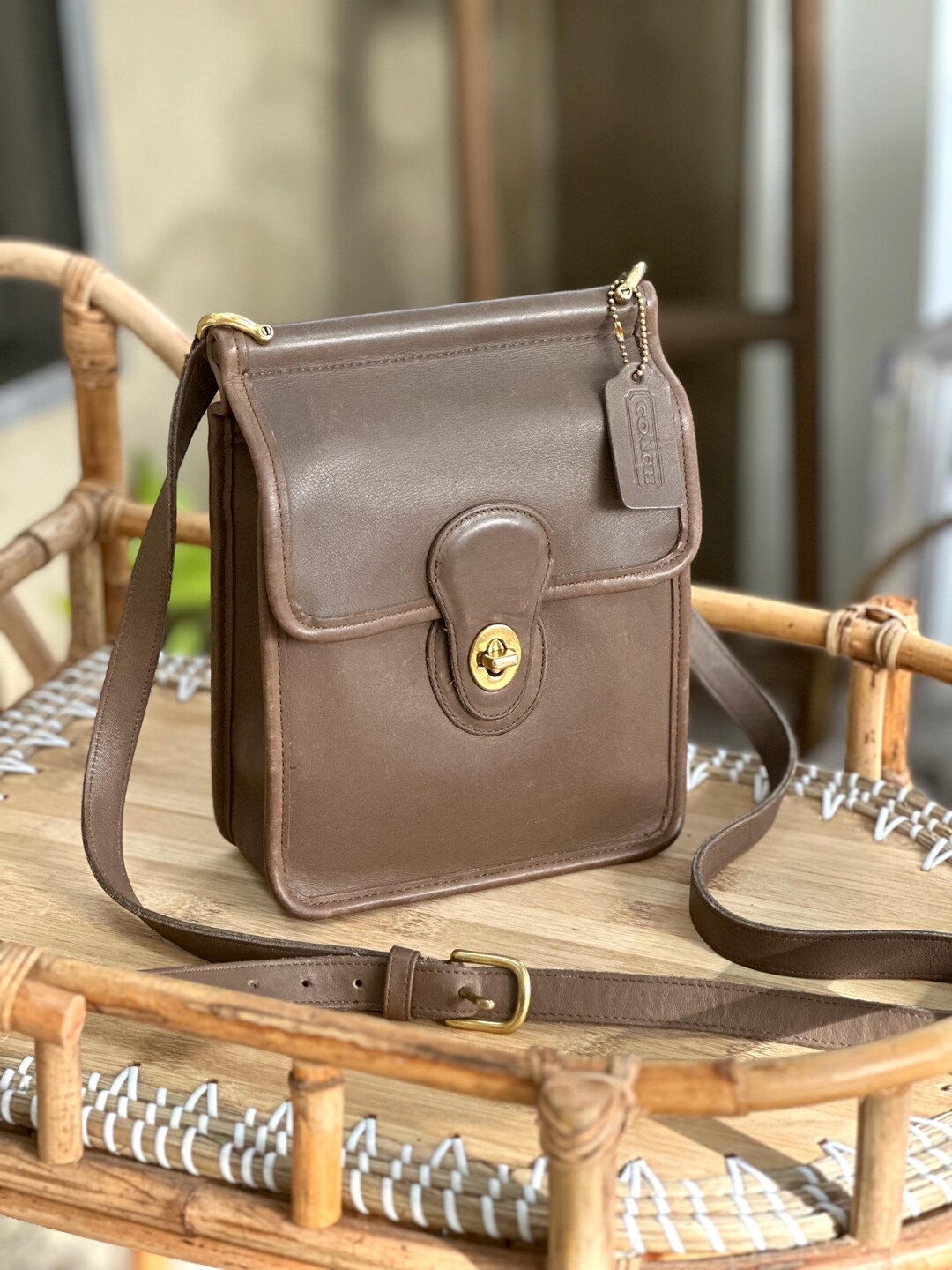 COACH Vintage Murphy Crossbody or Shoulder Bag in Taupe Full Grain ...