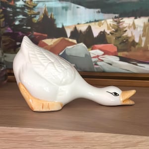 Vintage Ceramic Goose, Shelf Sitter, Ceramic Duck, Bookshelf Decor ...