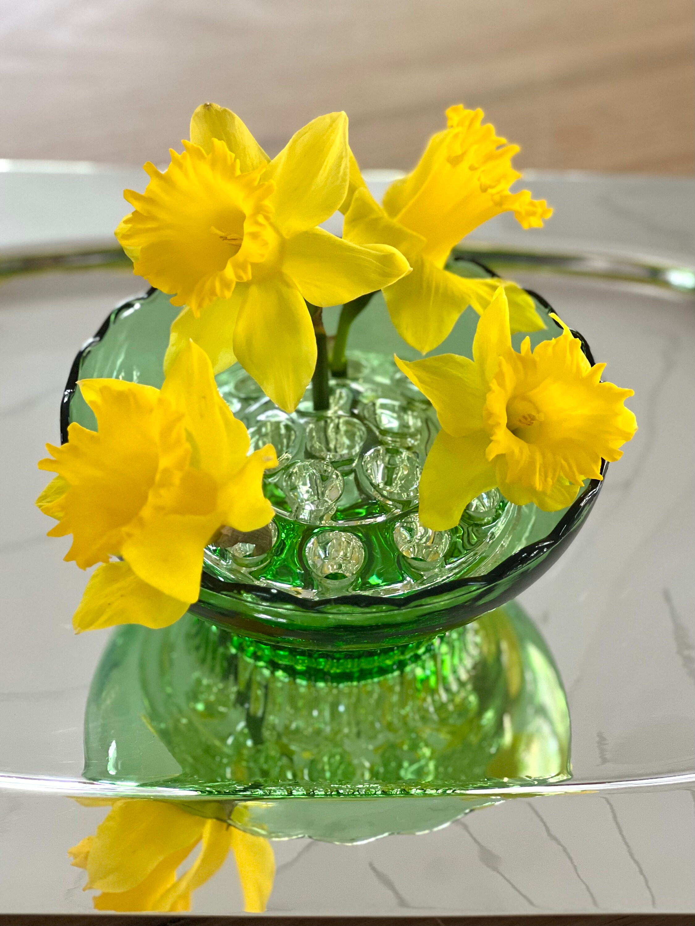 Vintage Glass Flower Frog Vintage Glass Frog 15 Flower Stem Etsy