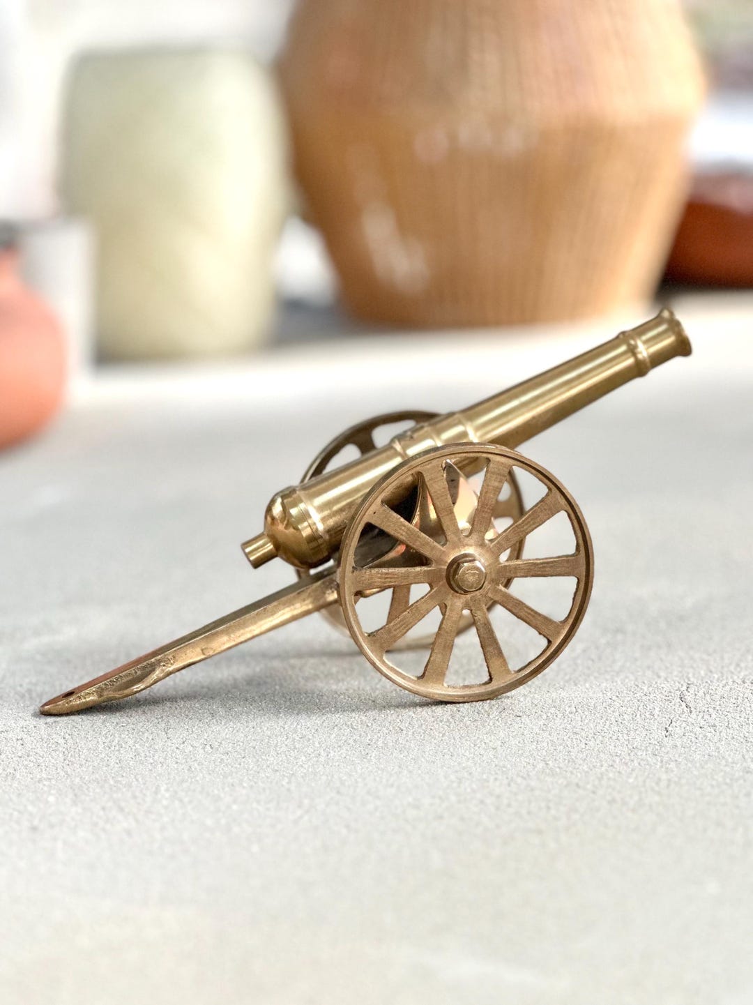Vintage Brass Cannon Solid Brass Miniature Cannon Figurine MCM - Etsy