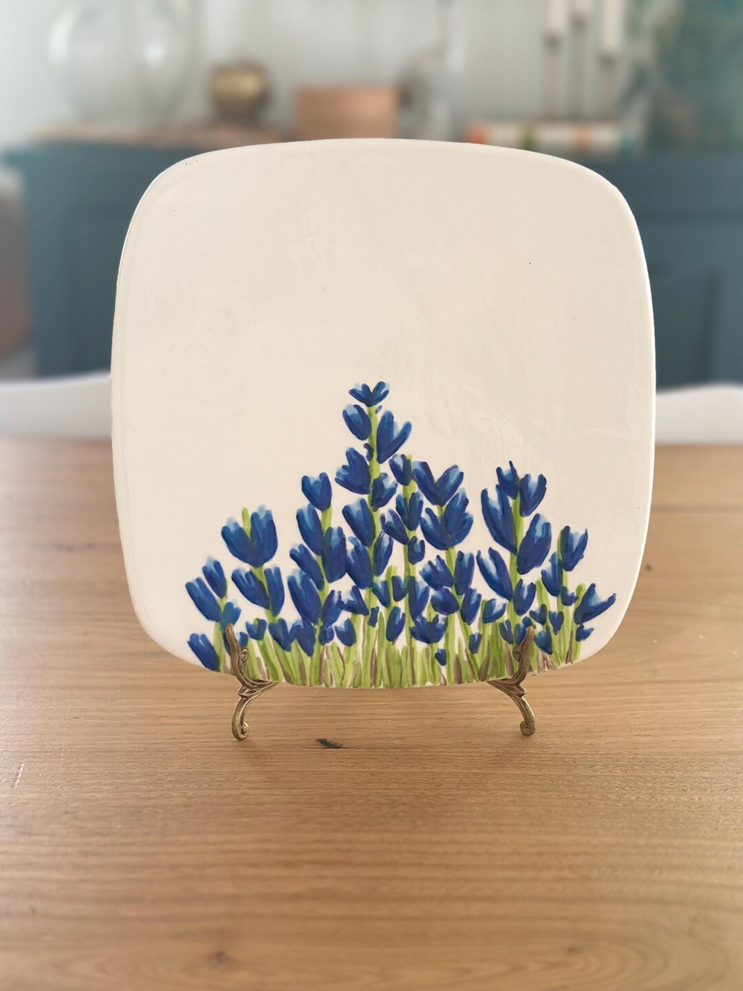 Vintage Bluebonnet Hand Painted Decorative Plate Wall Plate Blue ...