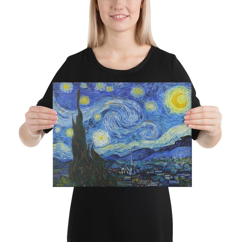 Starry Night--vincent Van Gogh Expressionism Abstract Modern Art Canvas ...