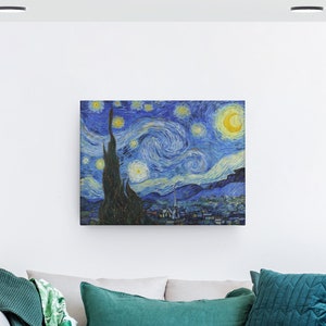 Starry Night--vincent Van Gogh Expressionism Abstract Modern Art Canvas ...