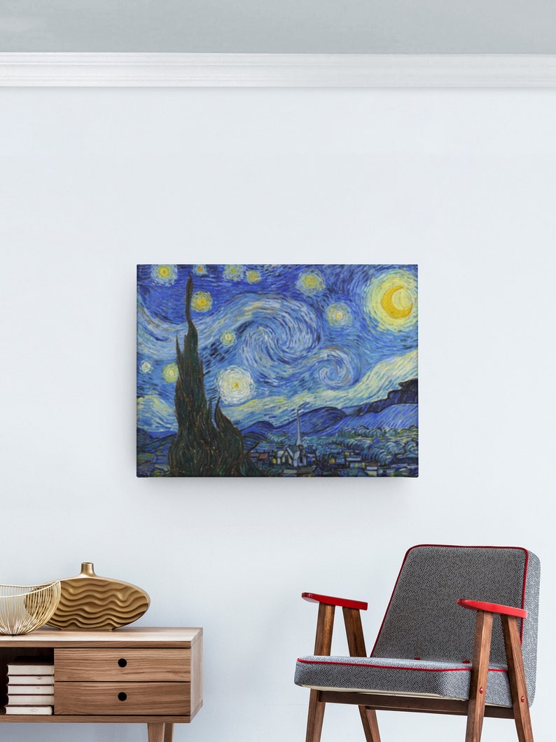 Starry Night--vincent Van Gogh Expressionism Abstract Modern Art Canvas ...