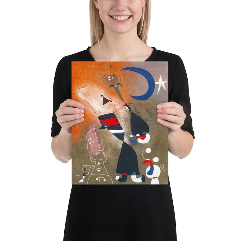 Woman and Bird in the Moonlight--joan Miró Surrealist Abstract Modern ...
