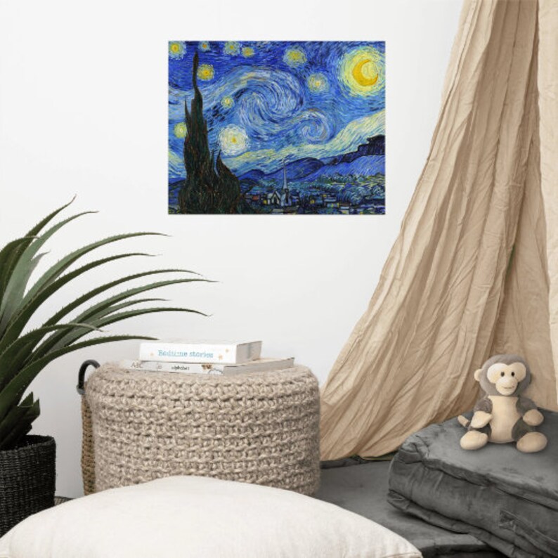 Starry Night--vincent Van Gogh Abstract Expressionism Modern Art Giclée ...