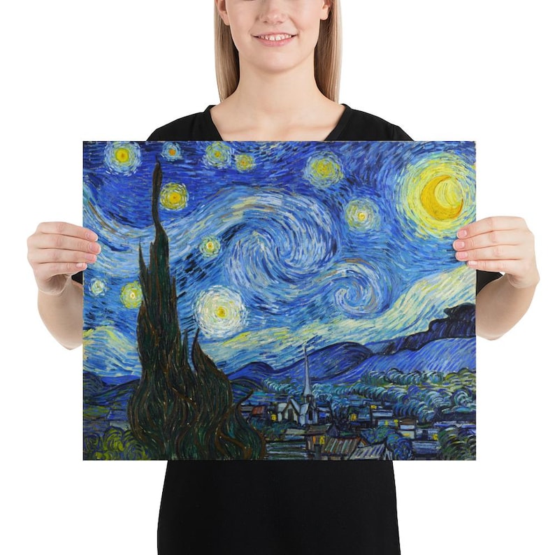 Starry Night--vincent Van Gogh Abstract Expressionism Modern Art Giclée ...