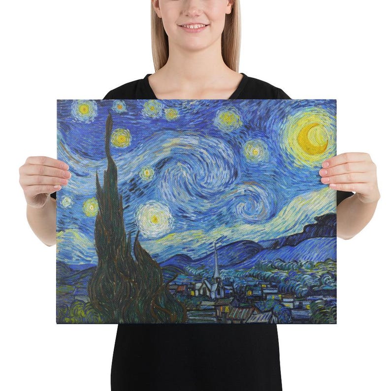 Starry Night--vincent Van Gogh Expressionism Abstract Modern Art Canvas ...