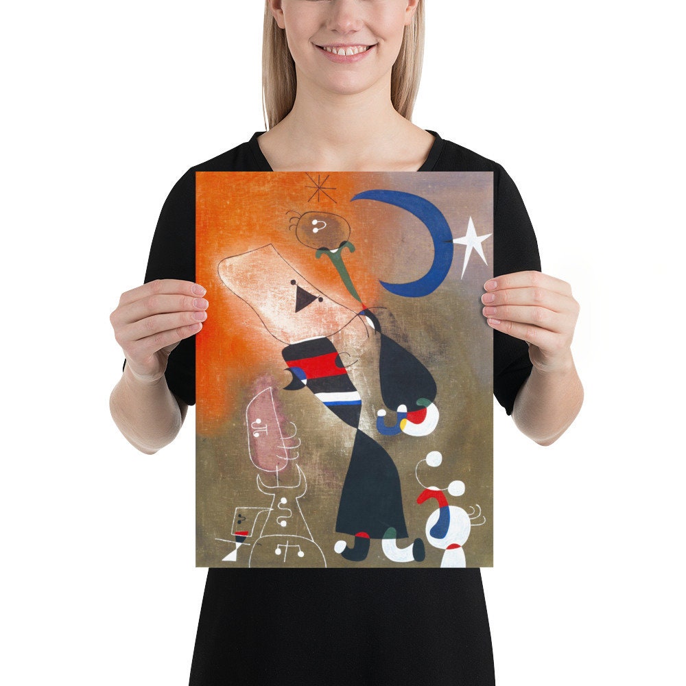 Woman and Bird in the Moonlight--joan Miró Surrealist Abstract Modern ...
