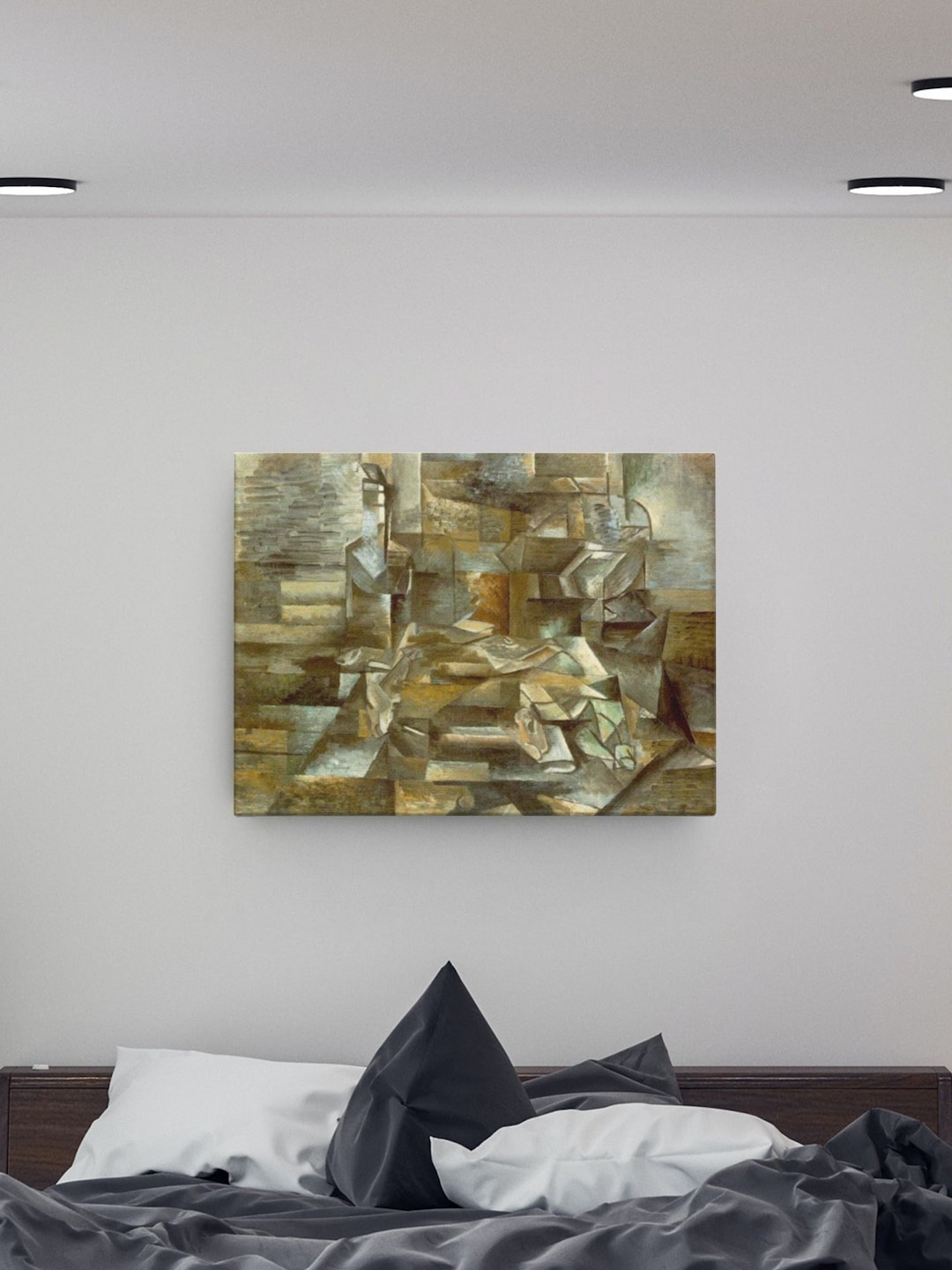 Bottle and Fishes--georges Braque Analytical Cubism Abstract Modern Art ...