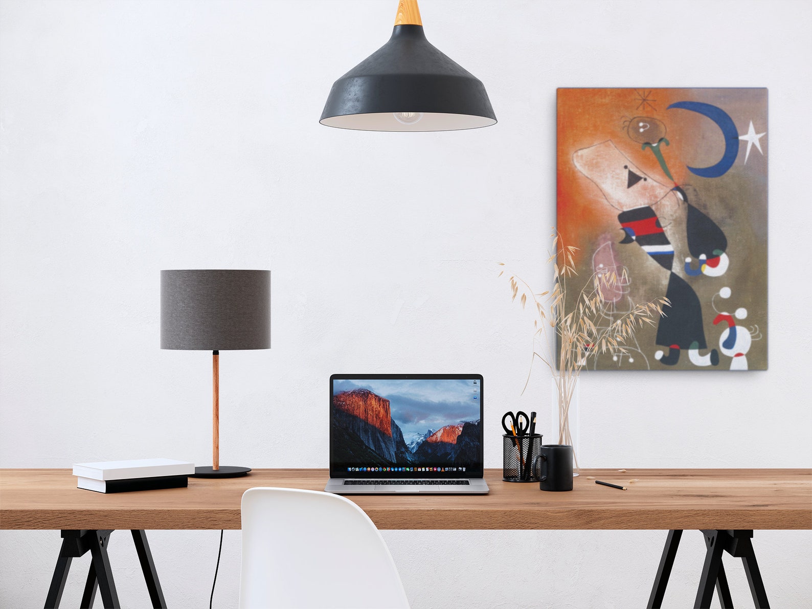 Woman and Bird in the Moonlight--joan Miró Surrealist Abstract Modern ...