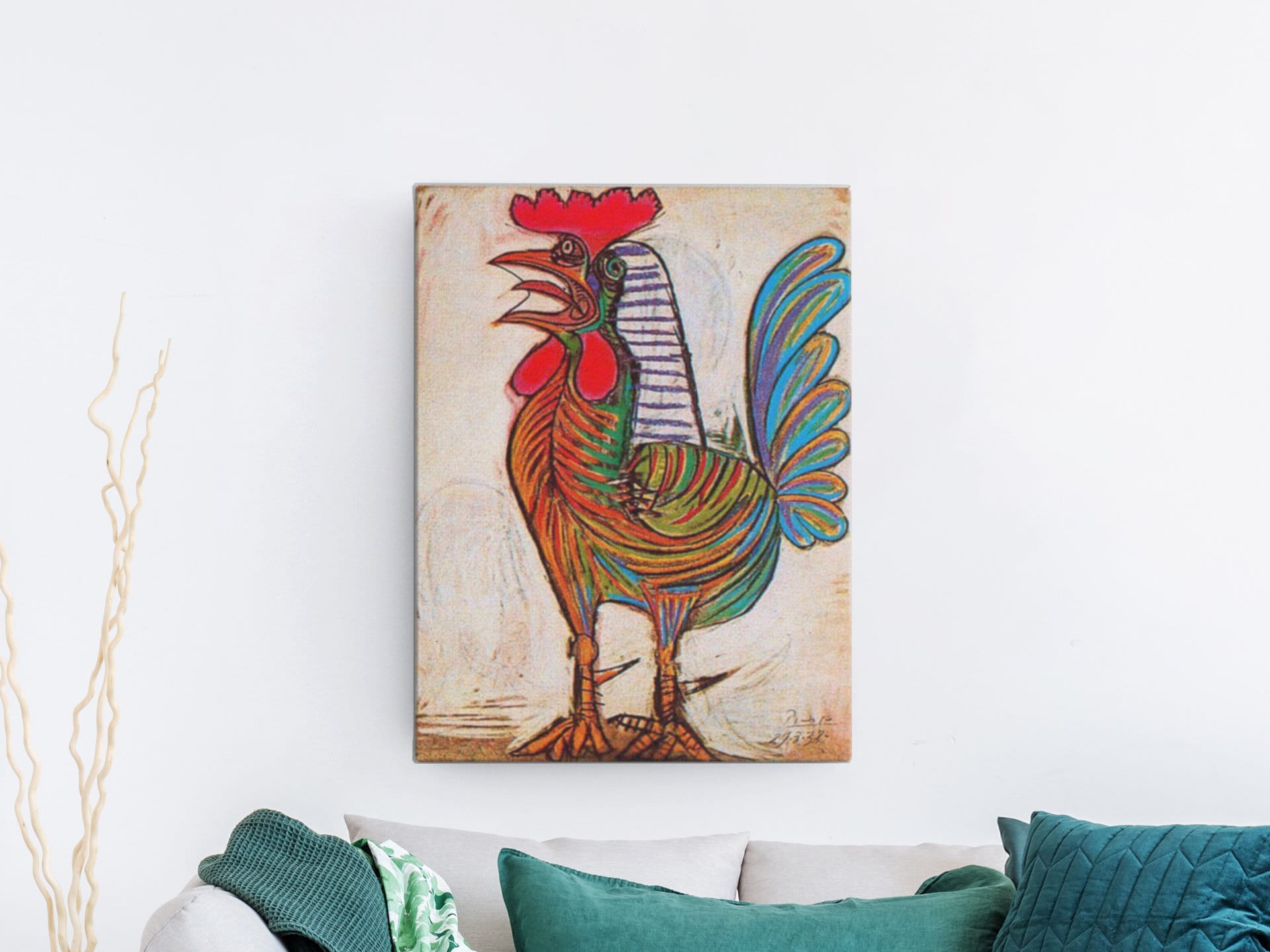 The Rooster le Coqpablo Picasso Cubsist Abstract Modern Art Canvas ...