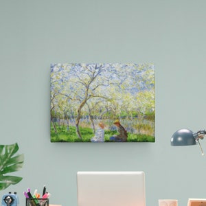 Springtime-1886claude Monet Impressionism Modern Art Canvas Interior ...