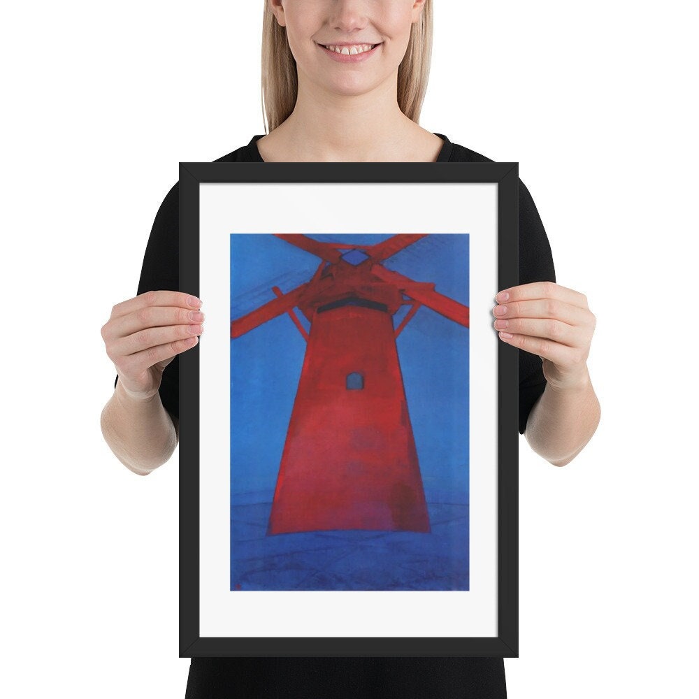 The Red Millpiet Mondrian Abstract Modern Art Framed 12x18 Matte Paper ...