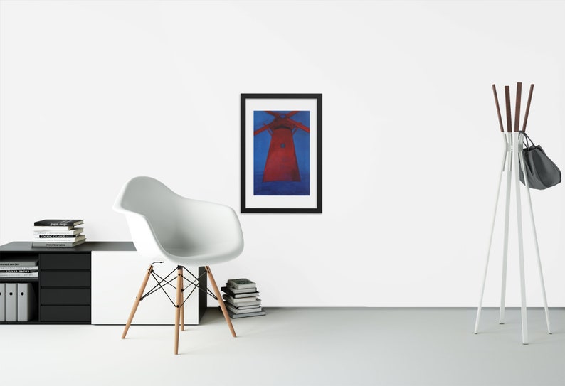 The Red Millpiet Mondrian Abstract Modern Art Framed 12x18 Matte Paper ...