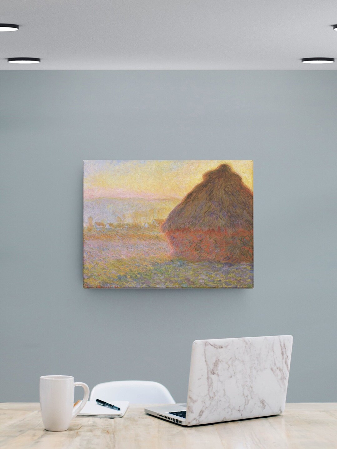 Grainstack, Sunset (1891)--claude Monet Impressionism Abstract Modern ...