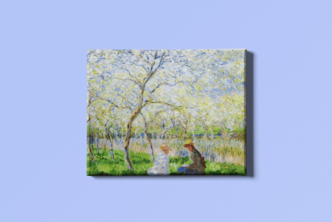 Springtime-1886claude Monet Impressionism Modern Art Canvas Interior ...