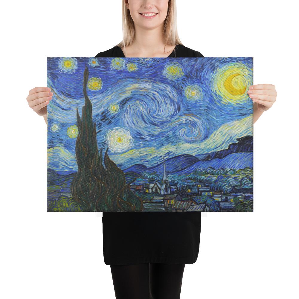 Starry Night--vincent Van Gogh Expressionism Abstract Modern Art Canvas ...