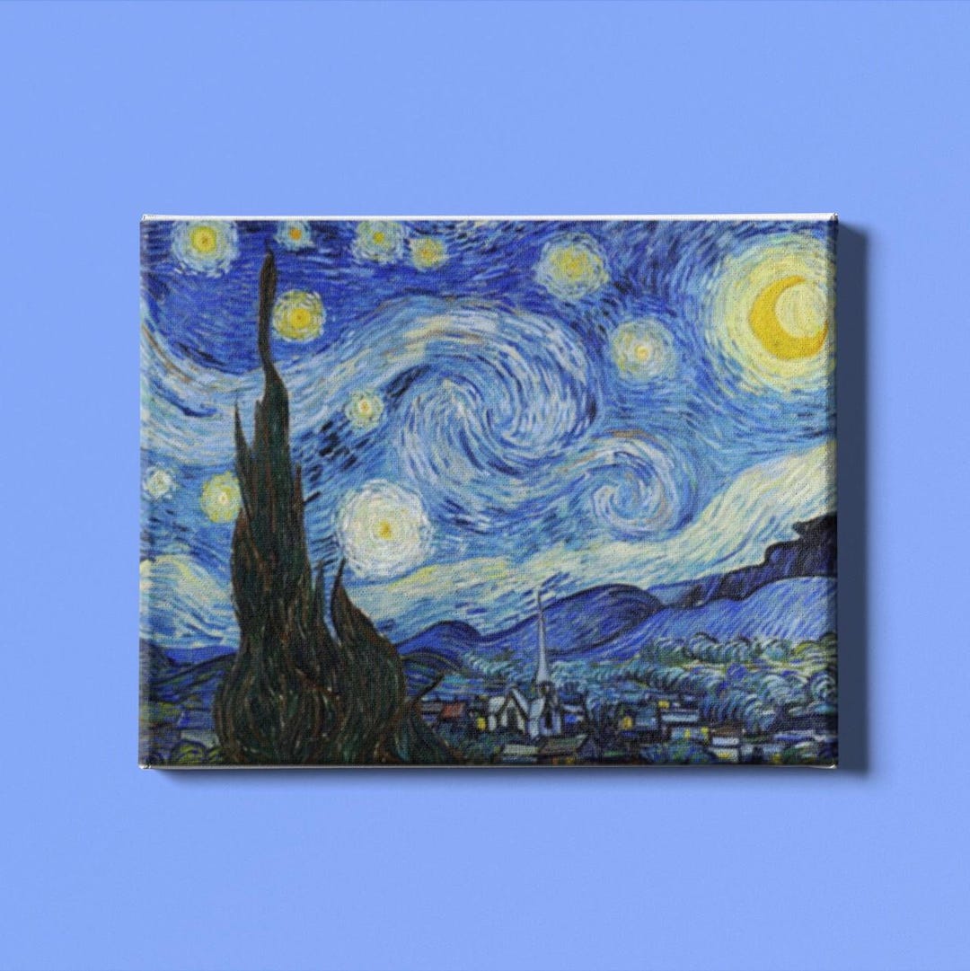 Starry Night--vincent Van Gogh Expressionism Abstract Modern Art Canvas ...