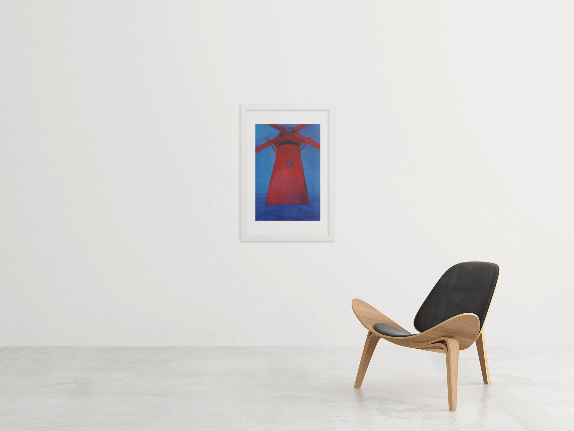 The Red Millpiet Mondrian Abstract Modern Art Framed 12x18 Matte Paper ...