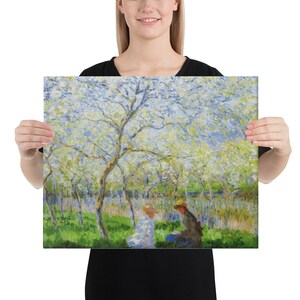 Springtime-1886claude Monet Impressionism Modern Art Canvas Interior ...