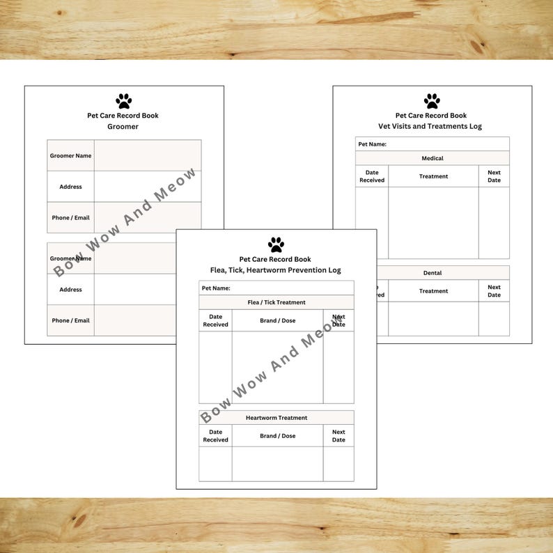 Editable Pet Care Record Book: Health, Vaccination & Vet Visits ...