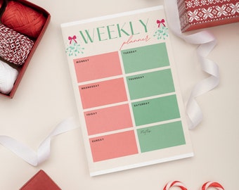 Christmas Weekly Planner, December Weekly Planner, Digital Print Use ...