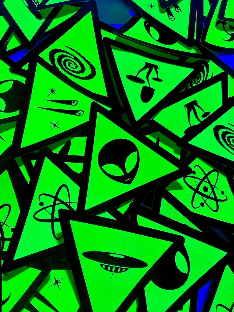Blacklight UV Reactive Warning Sticker Pack - Etsy