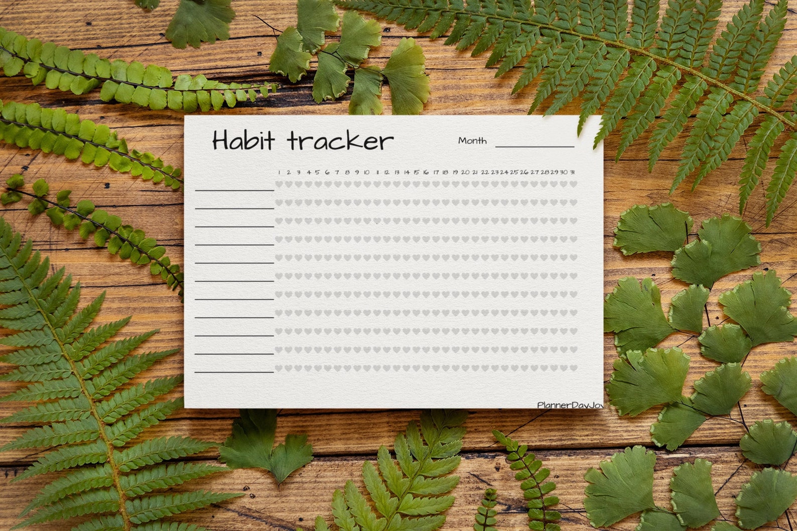 Cute Printable Habit Tracker With Hearts, One Page Habit Tracker ...