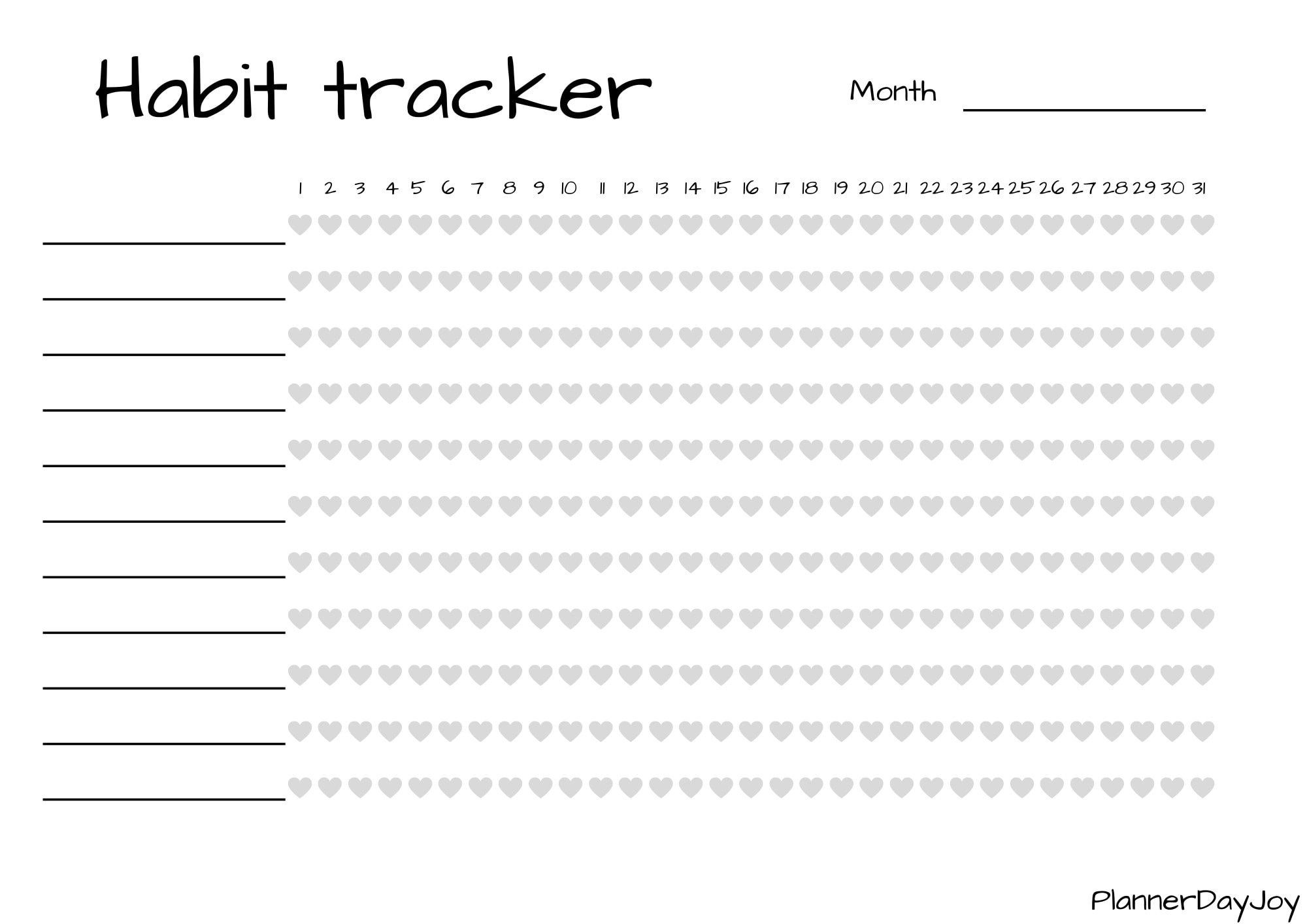 Three Designs Habit Planner, One Page Instant Download Habit Tracker ...