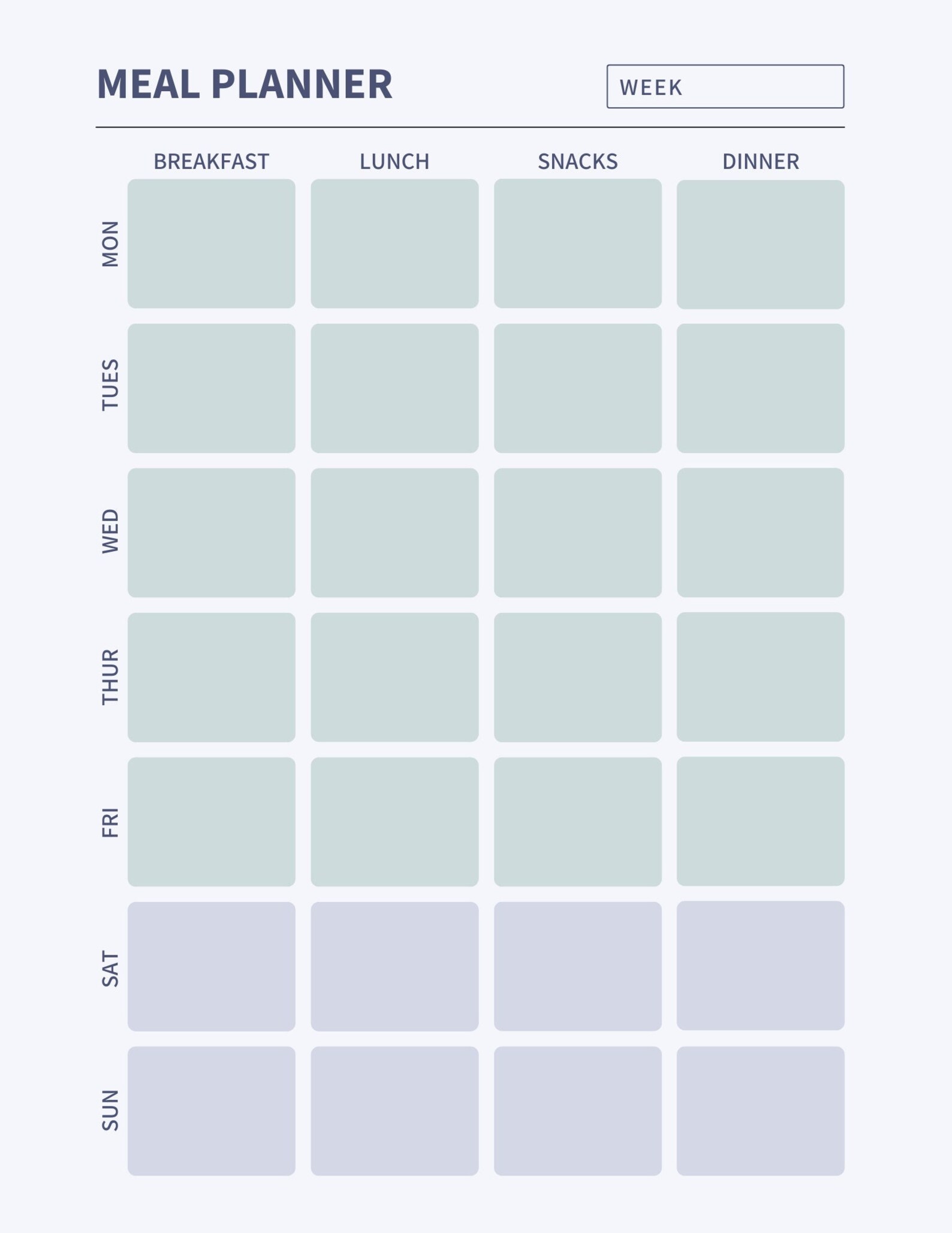 Printable Daily Meal Planner, Instant Download, Daily Planner One Page ...