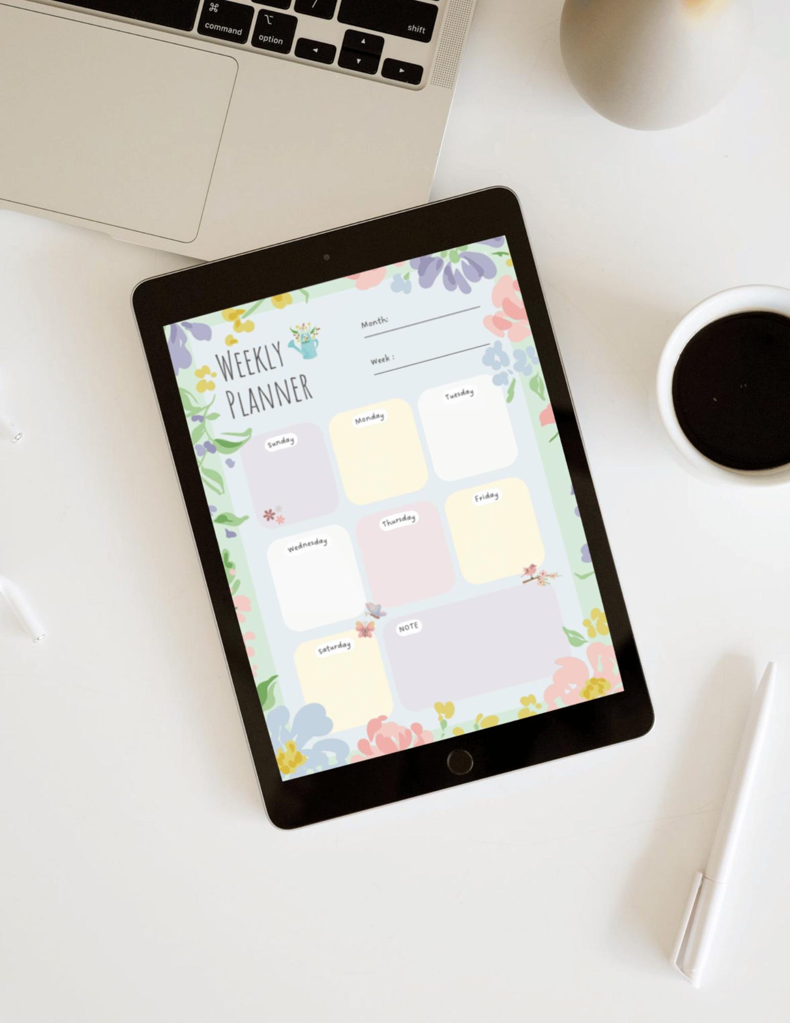 Spring Weekly Planner 2025 Printable – Pastel Floral Digital Download ...