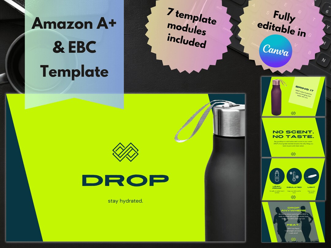 Amazon A+ Enhanced Brand Content Template | Design Kit for EBC as ...