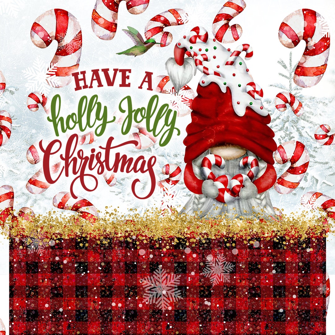 Have A Holy Jolly Christmas Design With A Plaid Background - Etsy