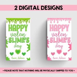 Editable Slime Valentine's Day Printable Tag Non Food - Etsy