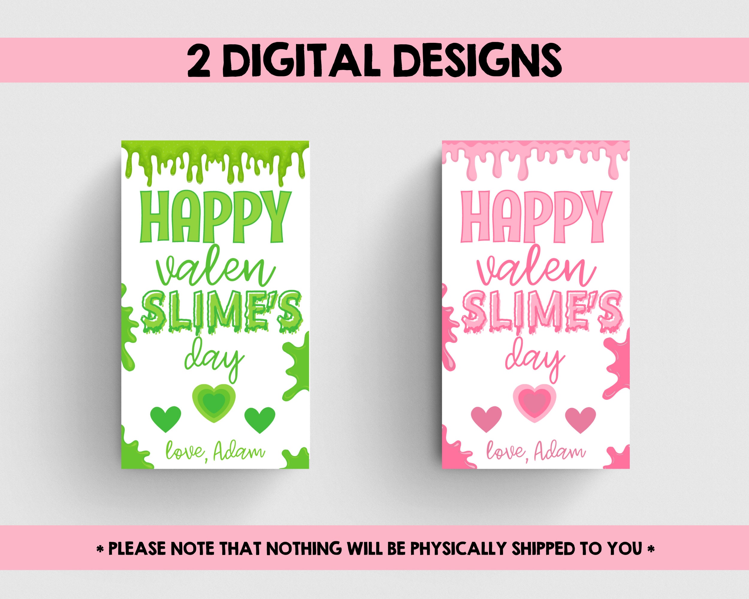 Editable Slime Valentine's Day Printable Tag, Non Food Valentine ...