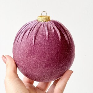 Mauve Blush Christmas Ornament, Handmade Velvet Balls, Christmas Ball ...