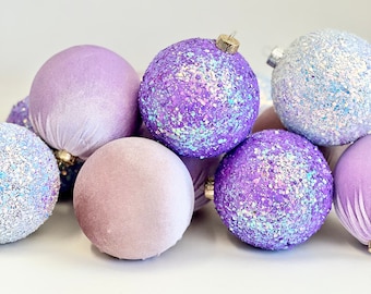 12 Pcs Dusty Mauve Christmas Handmade Ornaments, Christmas Tree ...