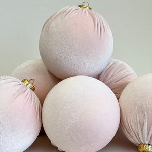 Mauve Blush Christmas Ornament, Handmade Velvet Balls, Christmas Ball ...