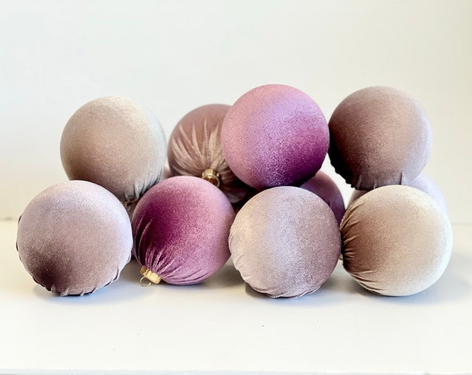 12 Pcs Dusty Mauve Christmas Handmade Ornaments, Christmas Tree ...