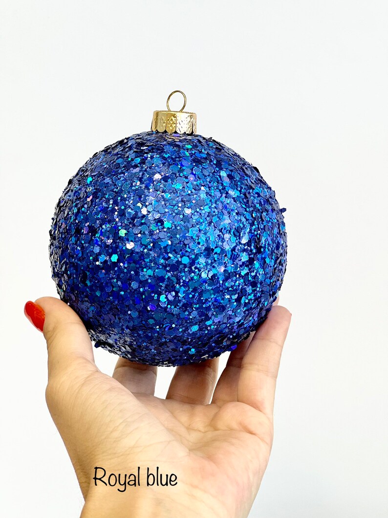 Handmade Green Glitter Christmas Ball Ornament - Etsy