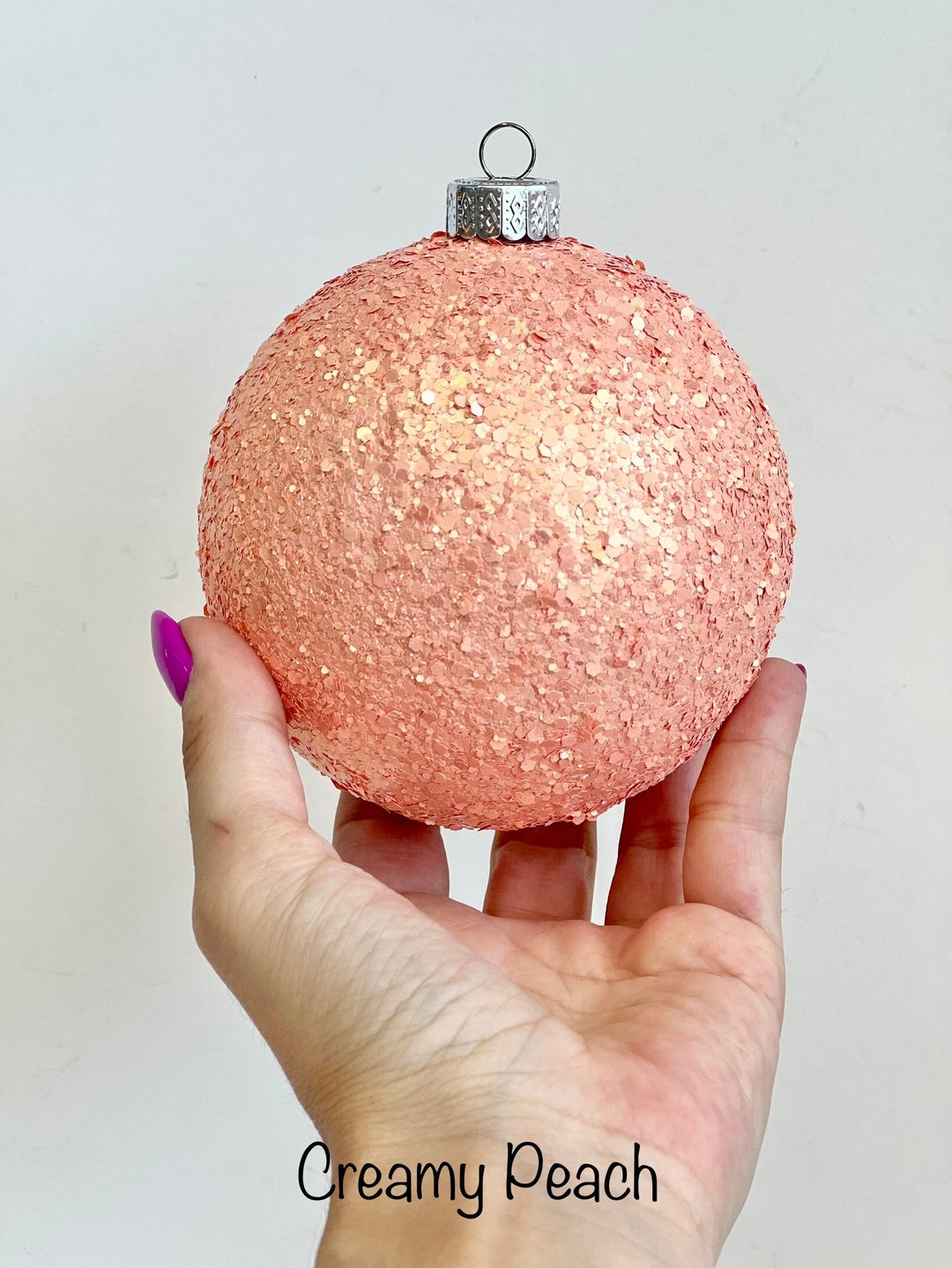 Creamy Peach Christmas Ornament, Christmas Bulbs, Gold Christmas ...
