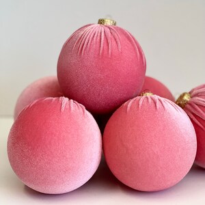 Red Christmas Ornament, Handmade Velvet Balls, Christmas Ball ...