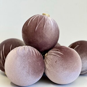Mauve Blush Christmas Ornament, Handmade Velvet Balls, Christmas Ball ...