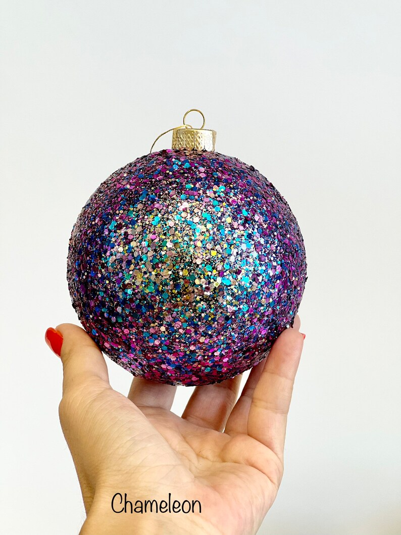 Handmade Green Glitter Christmas Ball Ornament - Etsy