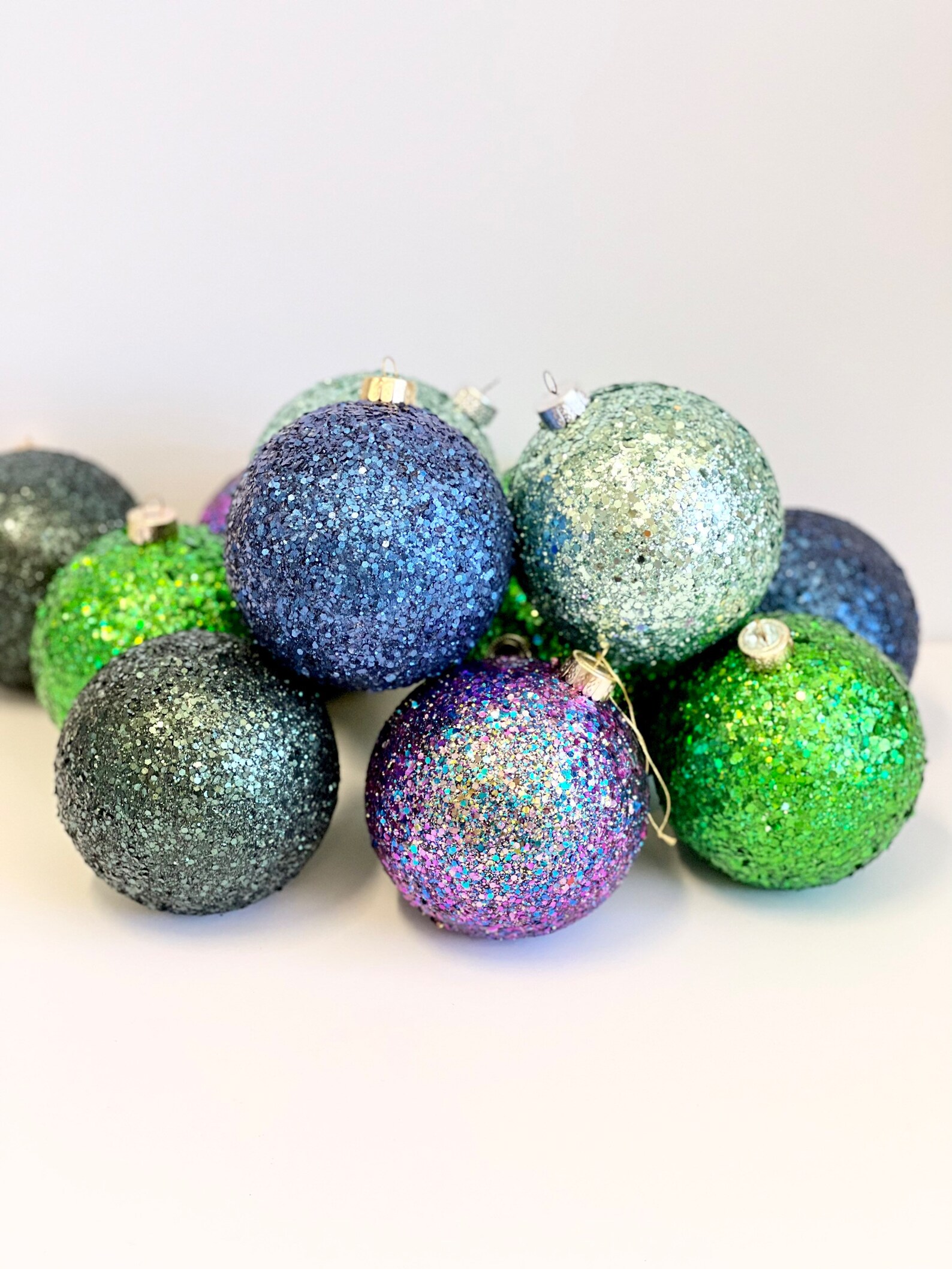 Royal Blue Glitter Christmas Ball Ornament: Handmade Holiday Decor - Etsy