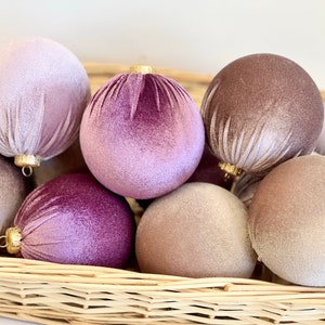 12 Pcs Dusty Mauve Christmas Handmade Ornaments, Christmas Tree ...