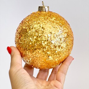 Gold Glitter Christmas Ball Ornament: Custom Handmade Decoration - Etsy