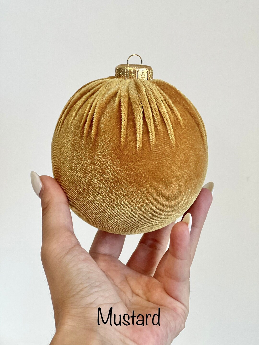 Handmade Mustard Velvet Christmas Ball Ornament - Etsy